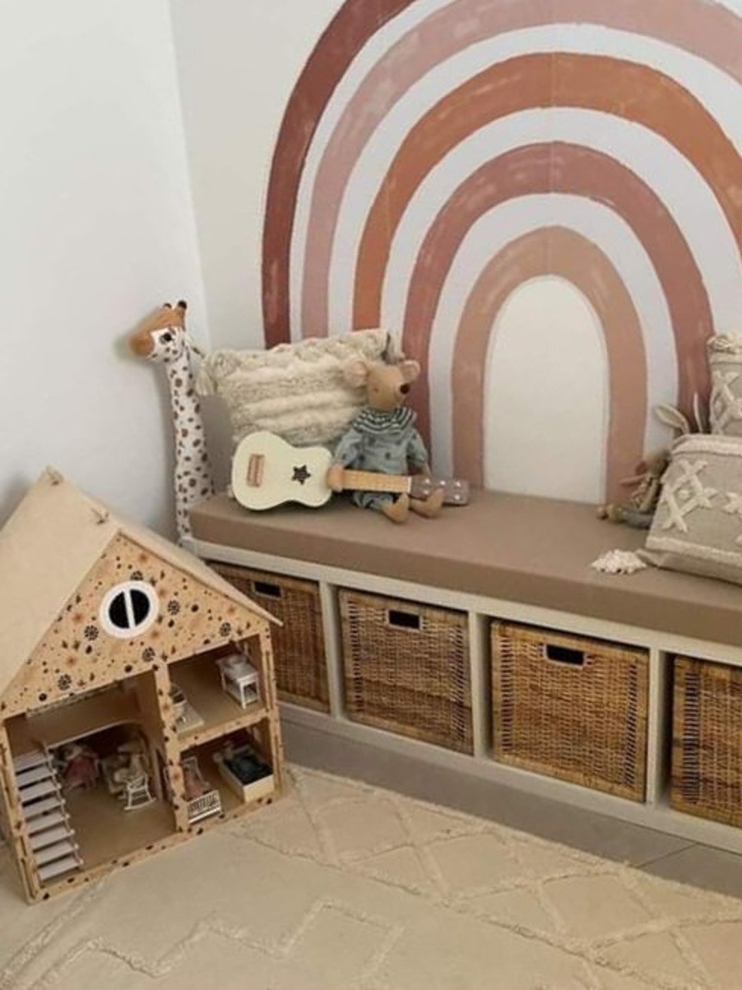 Ikea Kallax Shelf Seat Cushion | Waffle Pique - Camel Brown | Cushion ...