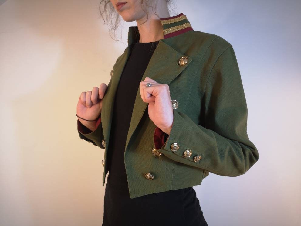 Cropped Military Jacket Mess Dress Jacket- Army Green - Etsy UK