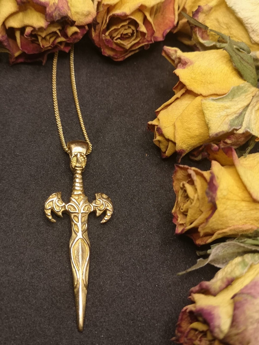 BRASS PENDANT Celtic Pagan Stag Head Boho Jewellery - Etsy