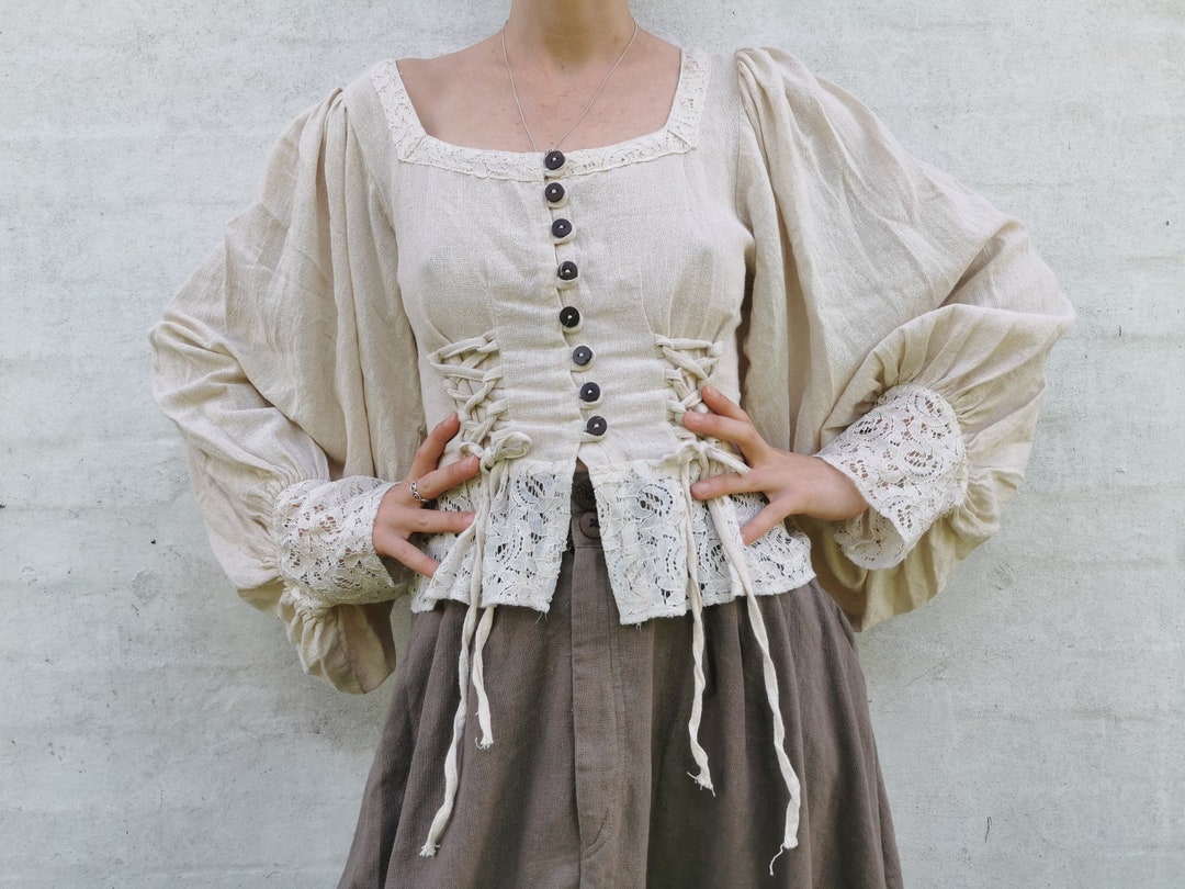 Tudor Top Cream - Renaissance Medieval Cottage Core Witch - Etsy