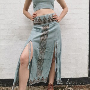 Viking Skirt - Woad Blue - Boho Festival Rave Skirt - Etsy