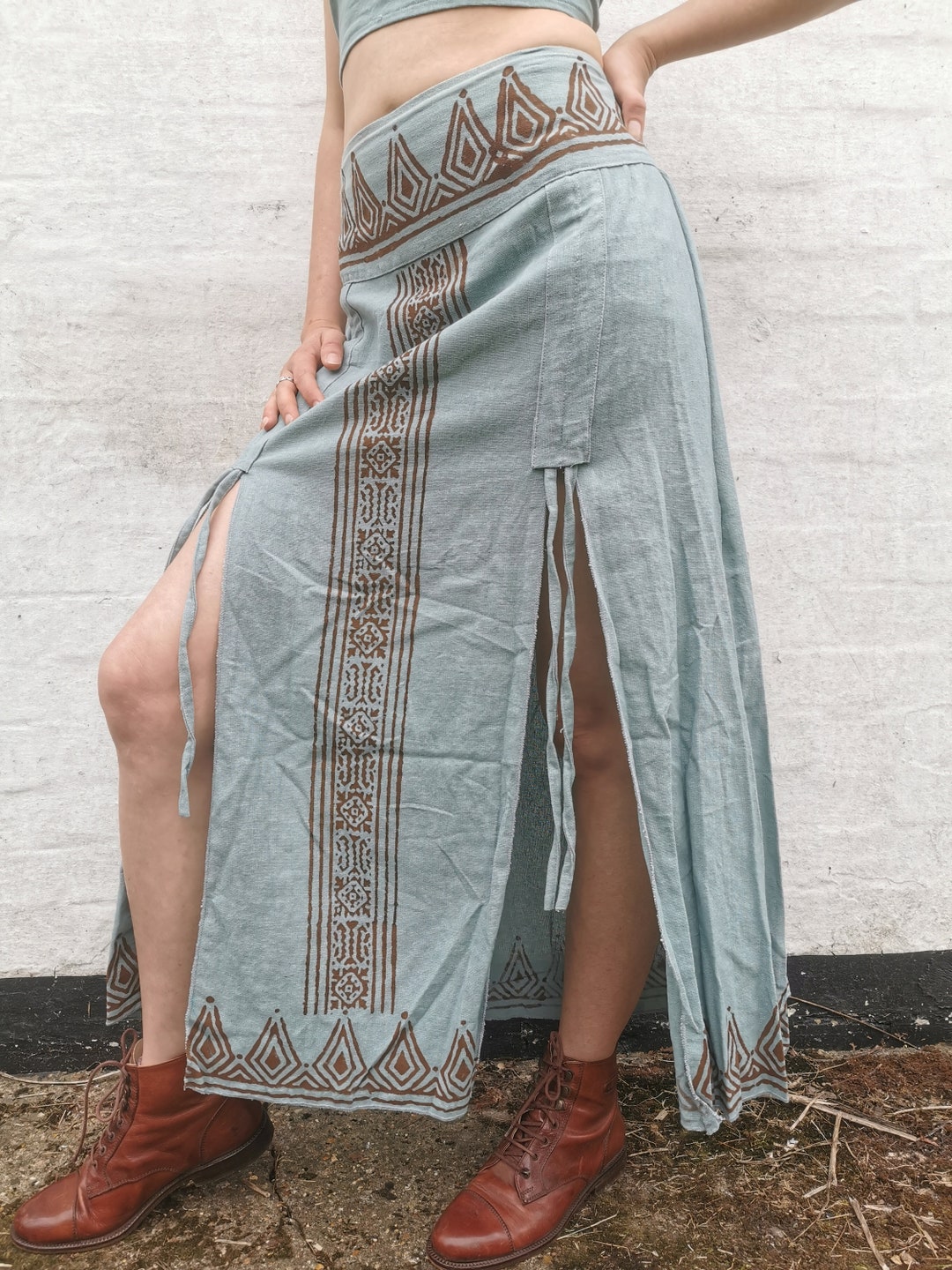 Viking Skirt - Woad Blue - Boho Festival Rave Skirt - Etsy