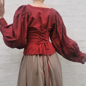 Tudor Top Red- Renaissance Medieval Cottage Core Witch - Etsy