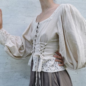 Tudor Top Cream - Renaissance Medieval Cottage Core Witch - Etsy
