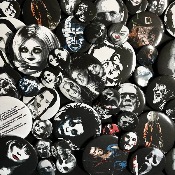 Horror Movie Character Buttons - Etsy