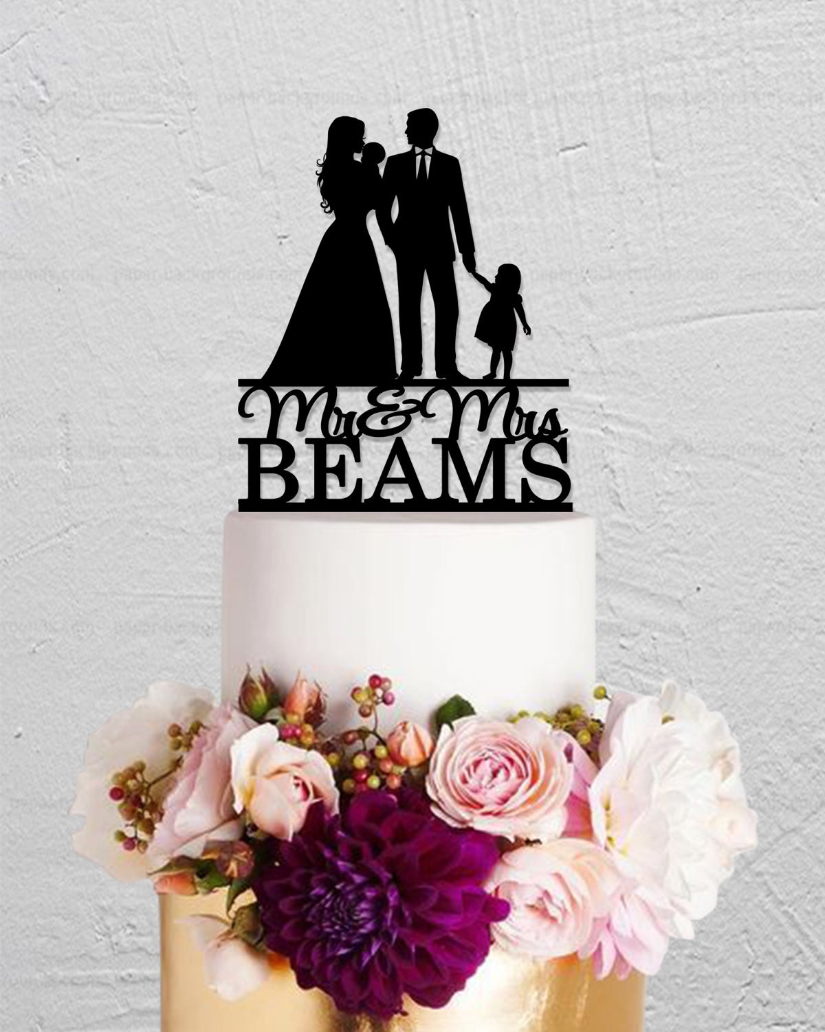 Wedding Cake Topper,family Cake Topper With Two Children,custom Cake ...