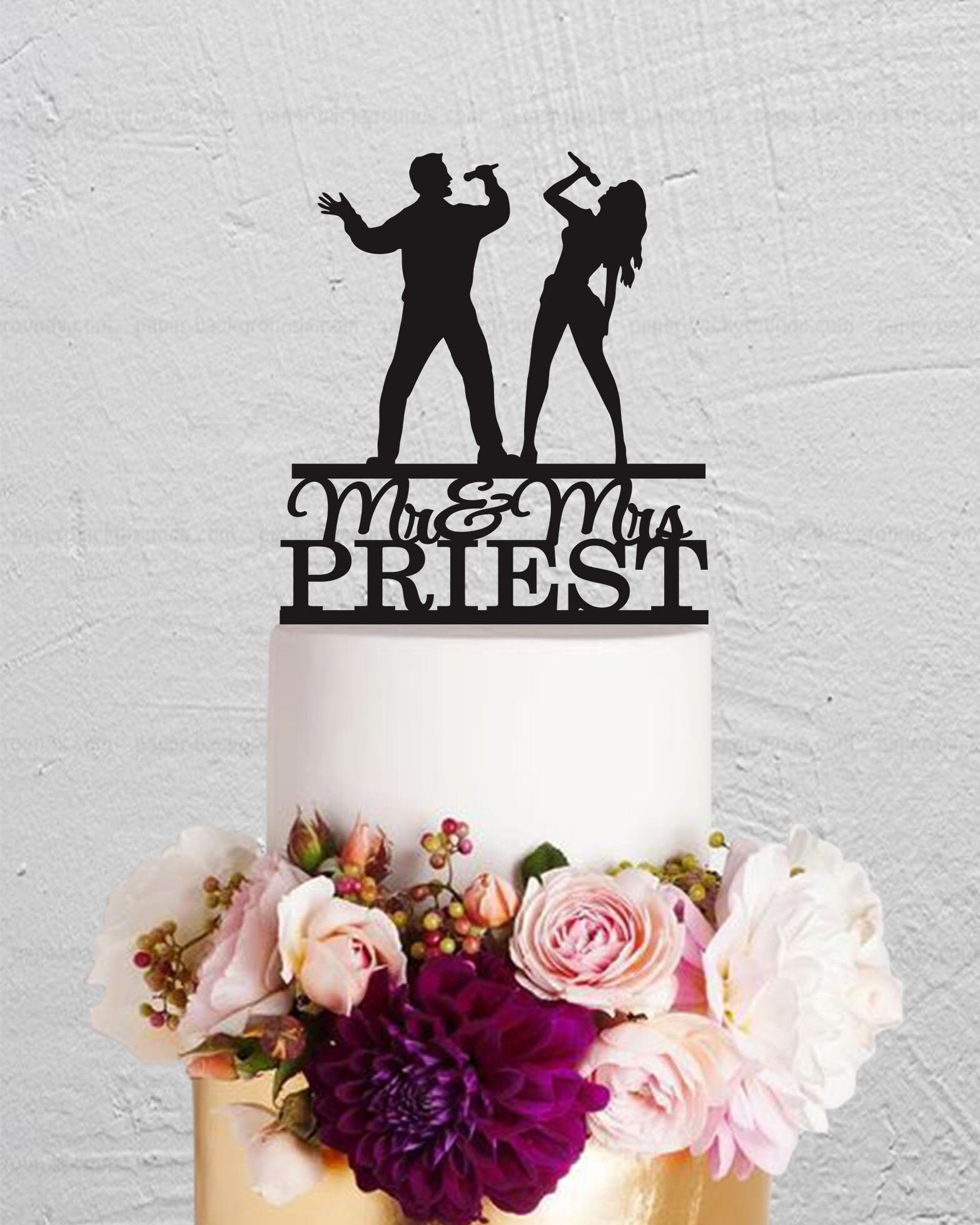 Singer Wedding Cake Topper - Musician Cake Topper - Bride and Groom ...