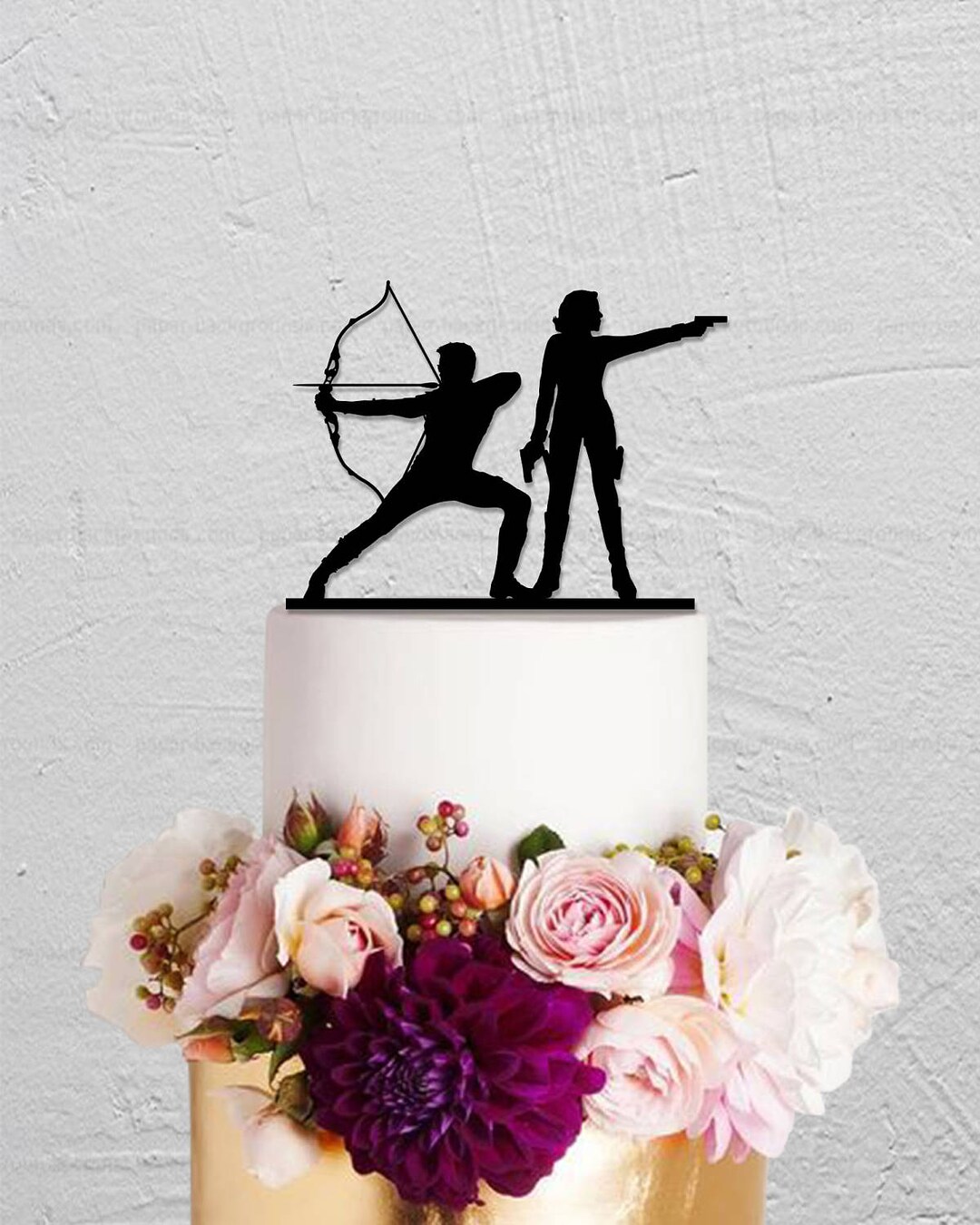 Wedding Cake Topper,hawk Eye and Black Widow Cake Topper,hero Cake ...