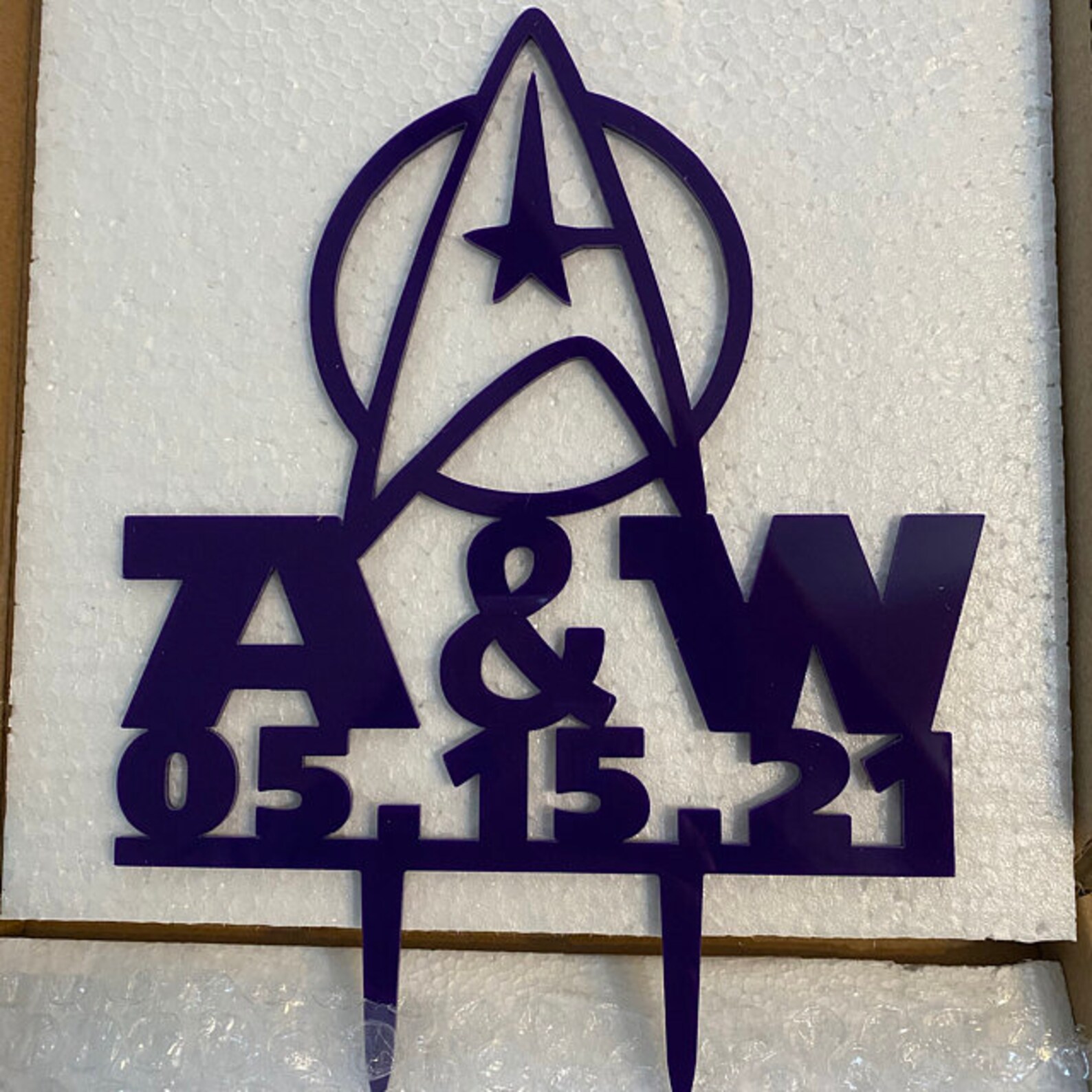 Star Trek Cake Topperwedding Cake Toppercustom Cake Topper | Etsy