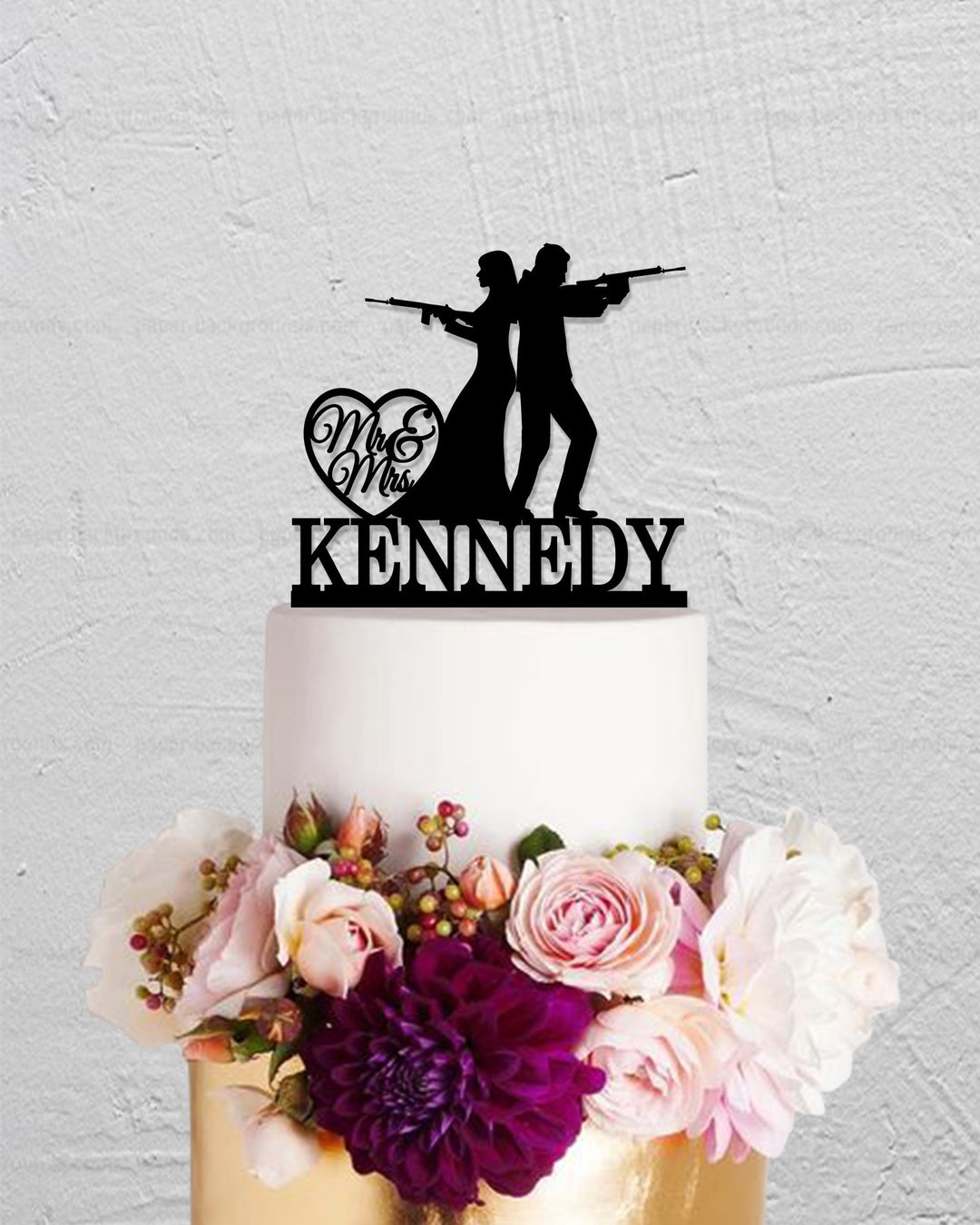Gun Wedding Cake Topper,rifle Cake Topper,bride and Groom Cake Topper ...