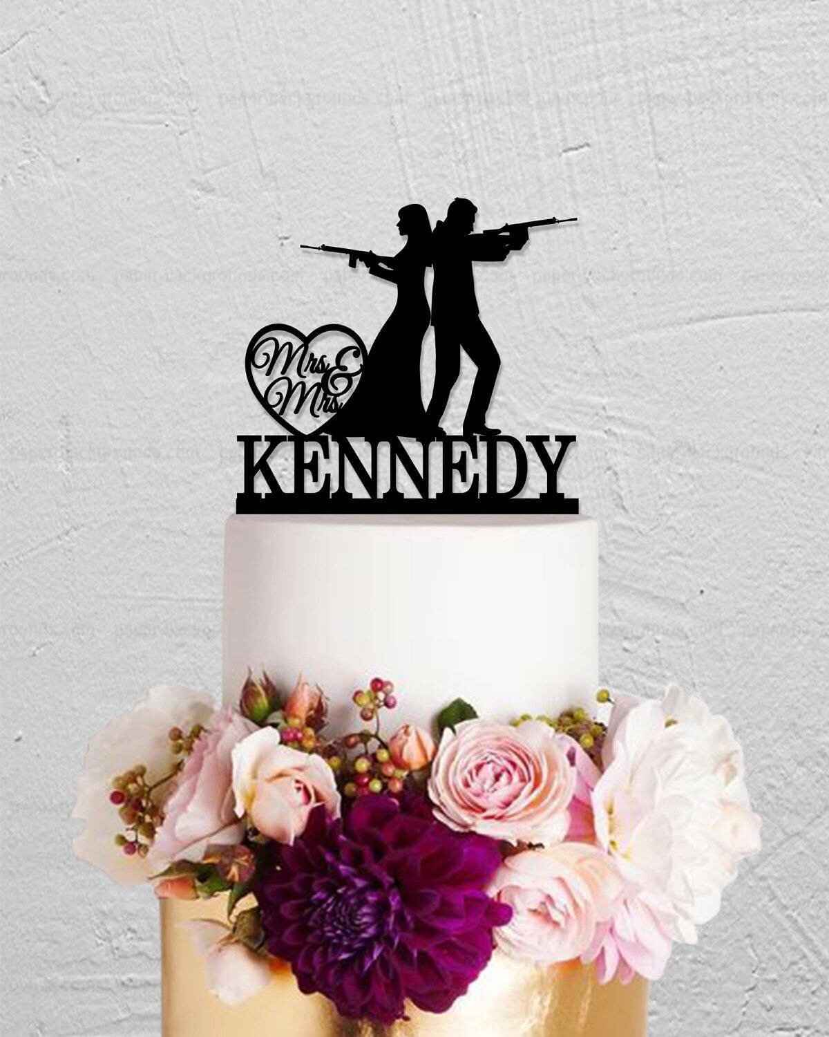 Gun Wedding Cake TopperRifle Cake TopperBride And Groom Cake | Etsy