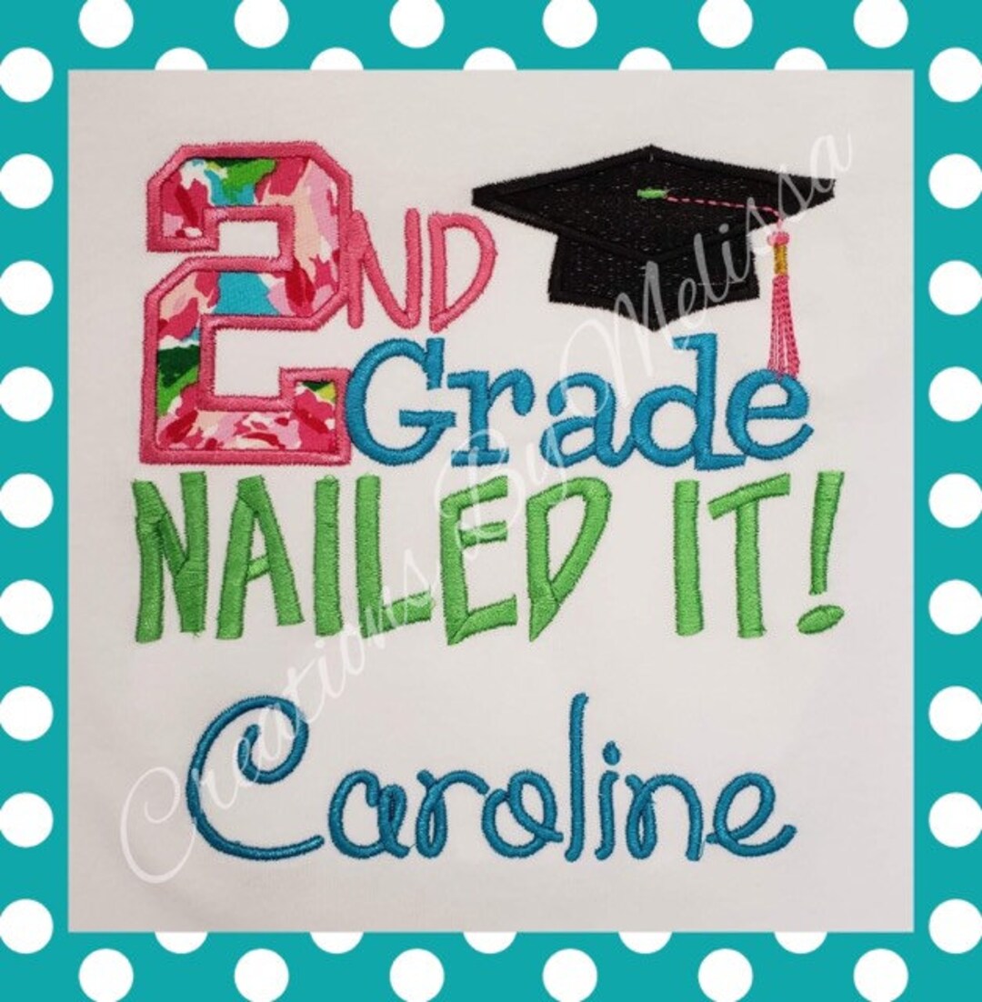 2nd Grade Nailed It Shirt/ End of School Year Shirt/ 2nd Grade End of ...