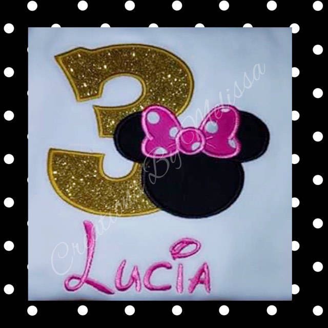 Minnie Mouse Birthday(gold and Pink)/ 3rd Minnie Birthday/disney Shirt ...
