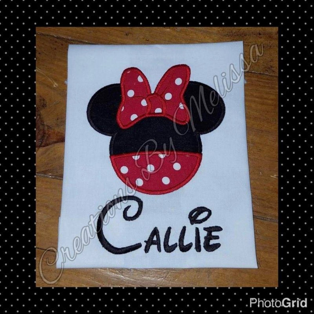 Minnie Mouse Applique/ Minnie Mouse/ Minnie Disney Shirt/ Minnie Mouse ...