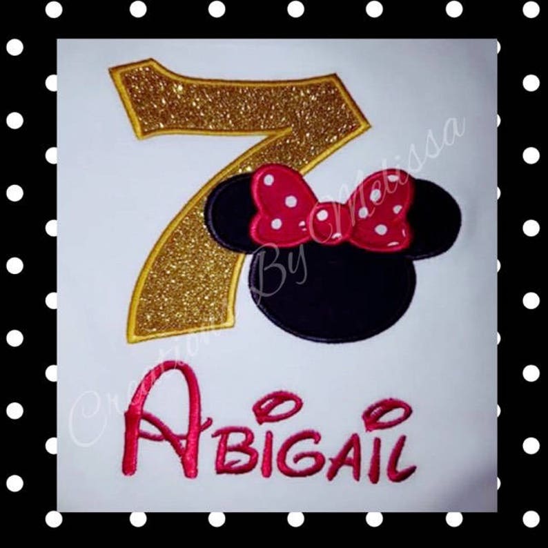 Minnie Mouse Birthday Shirt/ 7th Birthday/ Disney Party/ Disney Shirt ...
