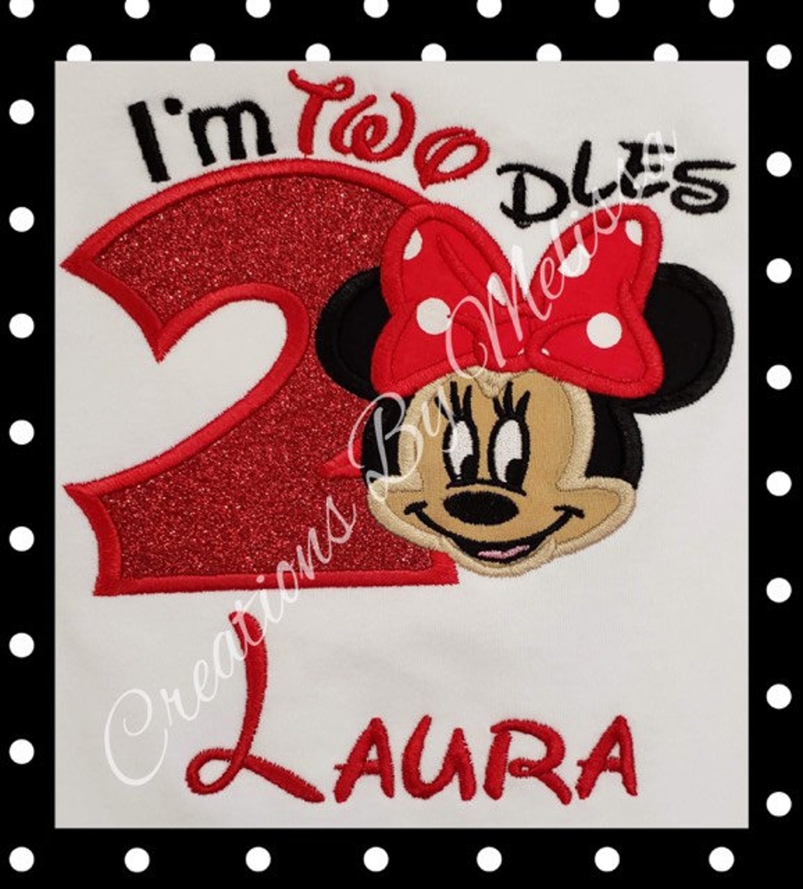 I'm Twodles Birthday Shirt(red)/minnie Mouse Birthday/2nd Minnie ...