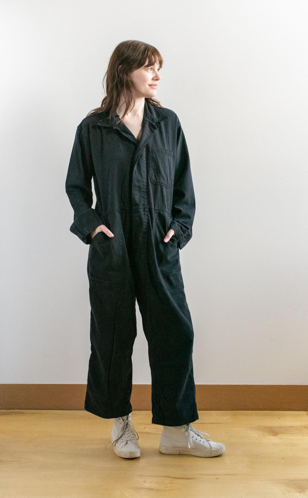 Vintage Overdye Black Coverall | Army Jumpsuit | Flight Suit Studio Ceramic | Boilersuit | M L ...