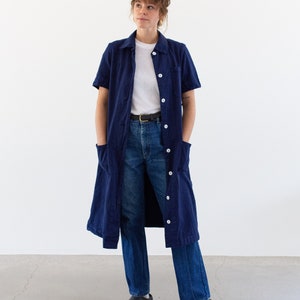 Vintage Navy True Blue Short Sleeve Shop Coat Made in England Belted ...