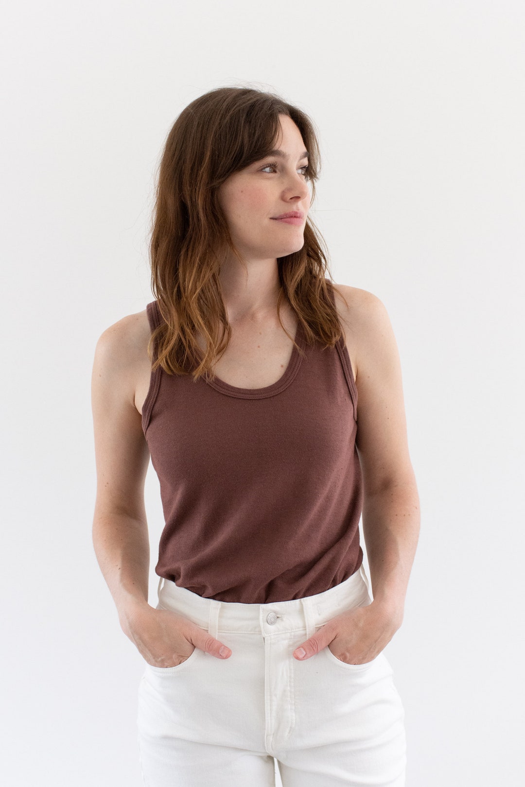The Cadaqués Tank in Eggplant | Vintage Super Soft Tank Top | 100% ...