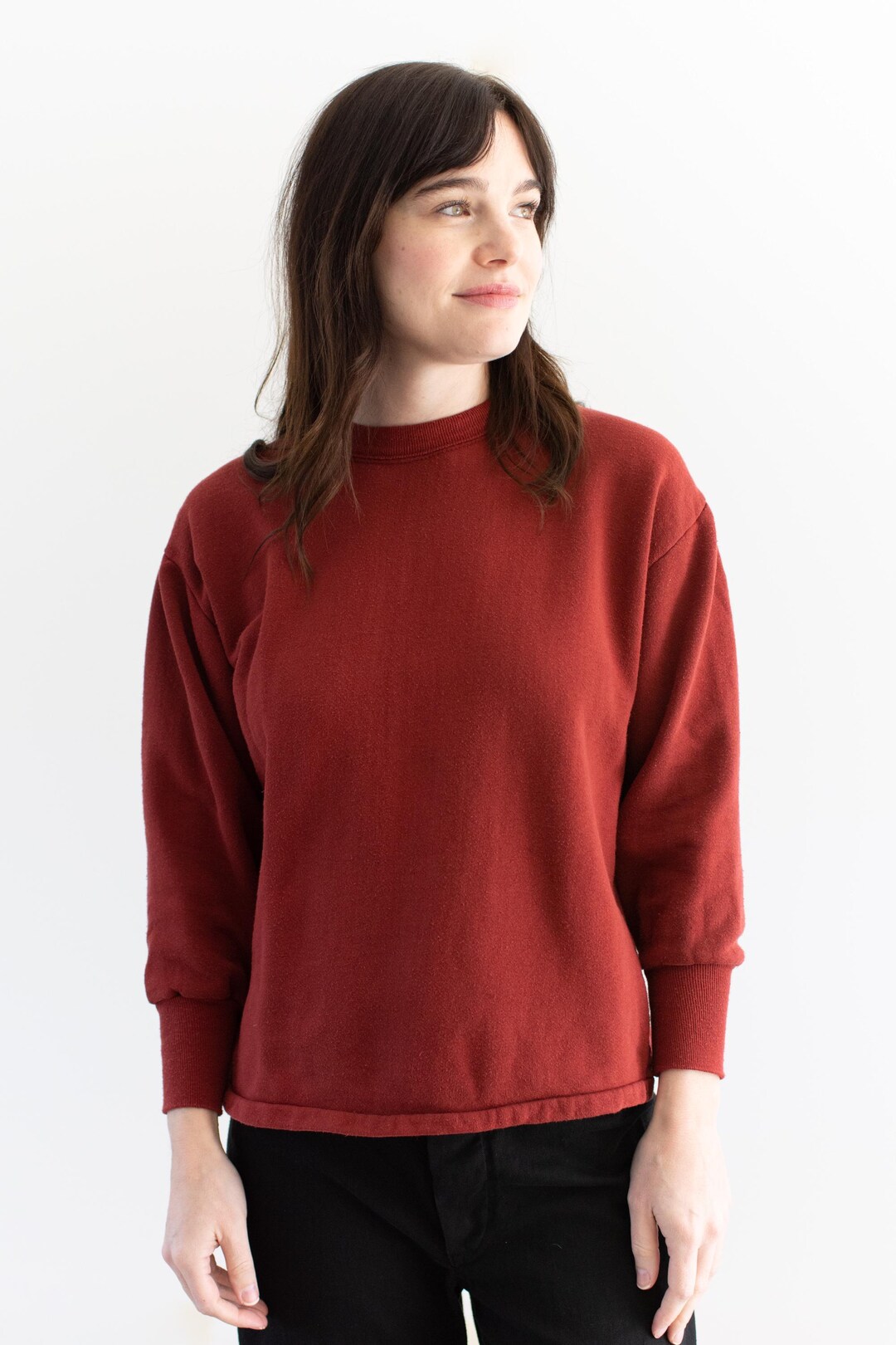 Vintage Heirloom Tomato Red French Crew Sweatshirt | Unisex Cozy Fleece ...