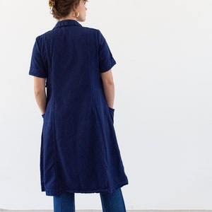 Vintage Navy True Blue Short Sleeve Shop Coat Made in England Belted ...