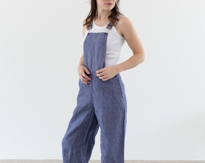 Vintage 29 30 34 Waist 50s Blue French Linen Overalls Trousers | Sailor ...