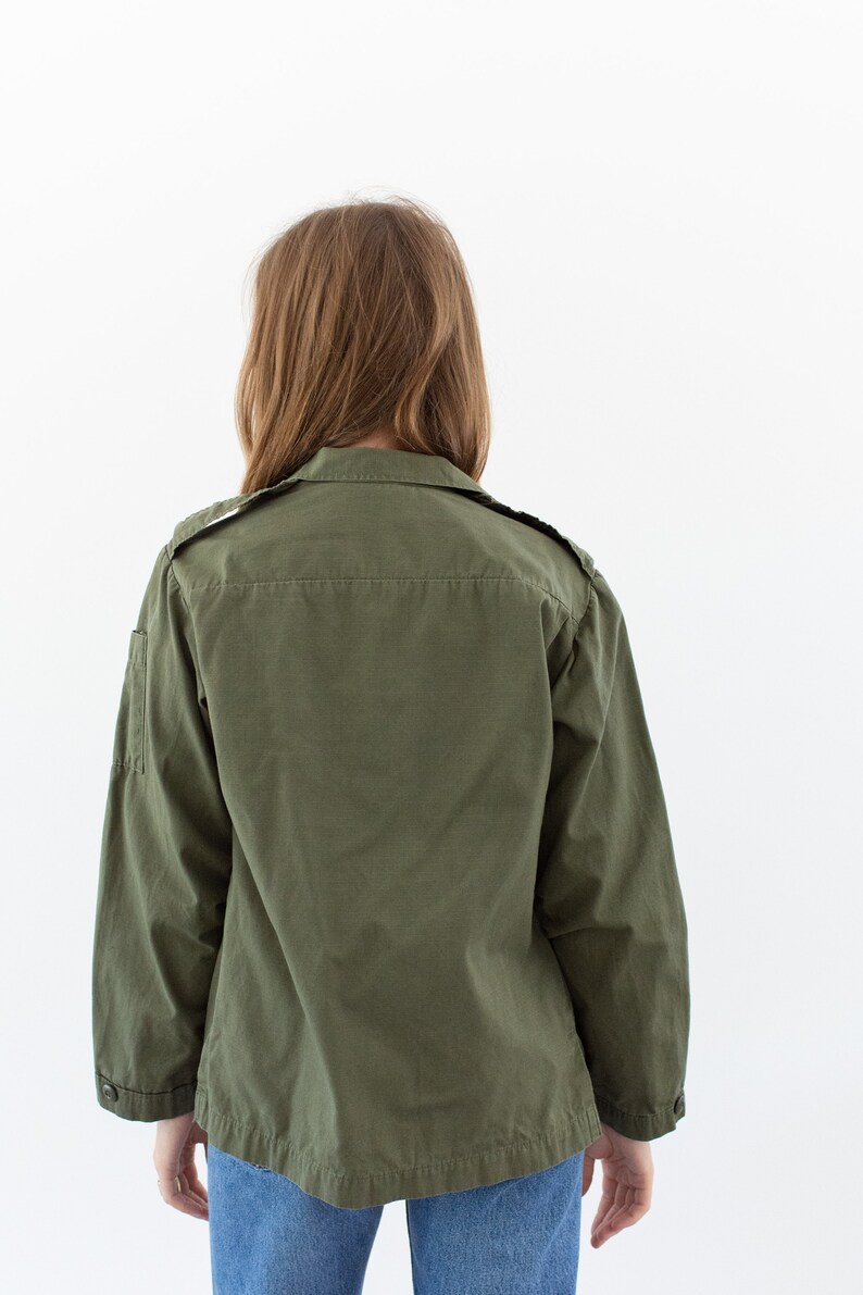 Vintage Olive Green Cotton Ripstop Shirt Jacket XS - Etsy
