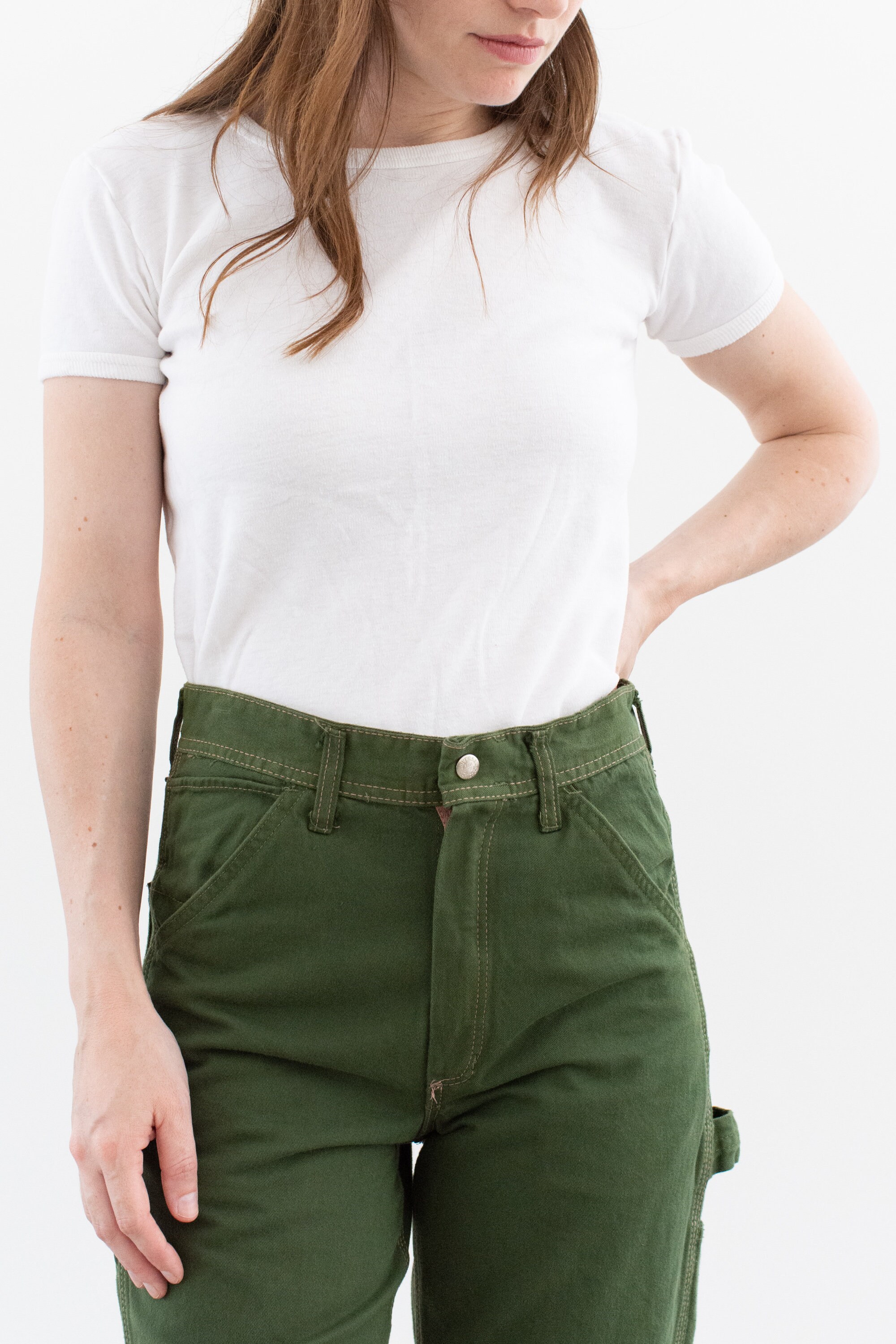Vintage 25 26 27 28 29 Waist Forest Green Cotton Utility Vintage 25 26 27 28 29 Waist Forest Green Cotton Utility