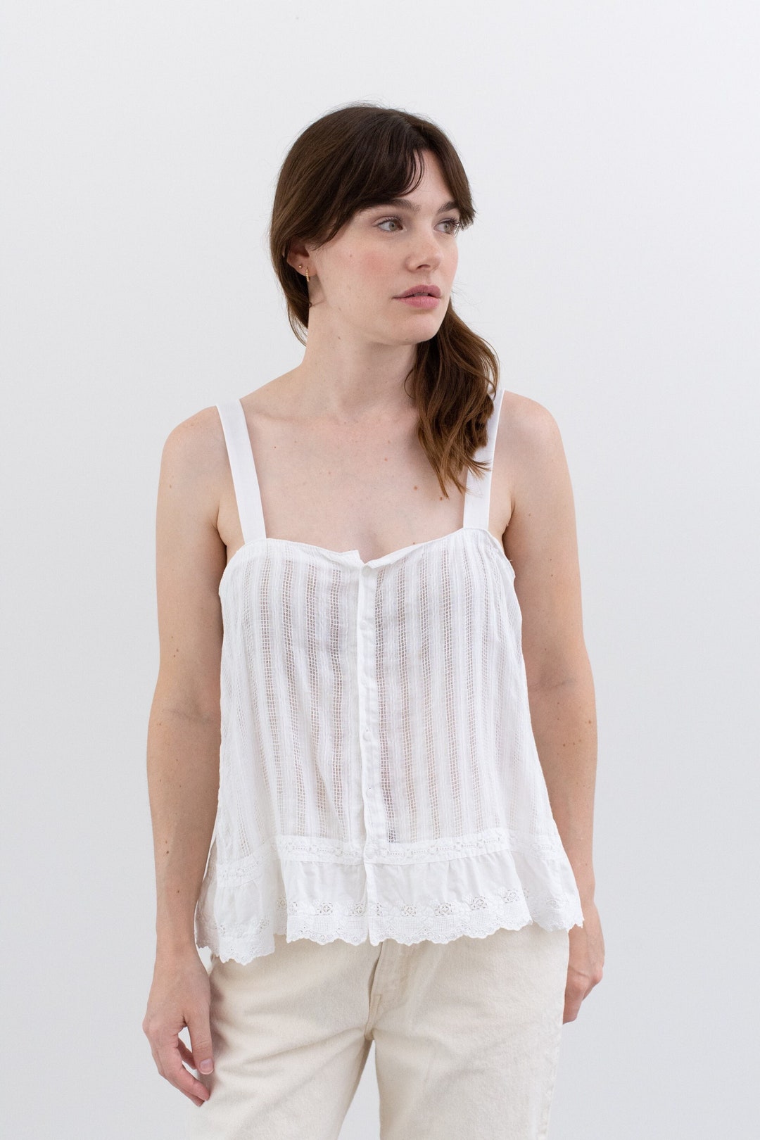 Vintage Victorian White Cotton Floaty Top | Antique Corset Cover ...