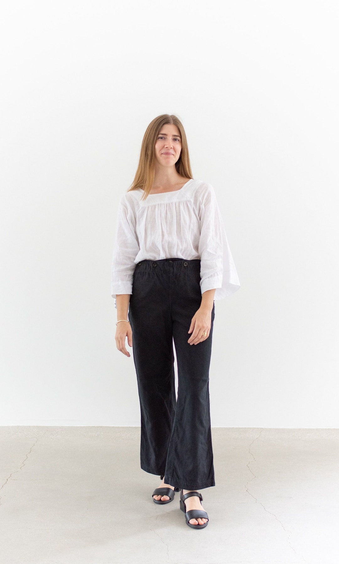 Vintage 28 32 34 Waist High Rise Sailor Pants | 50s Overdye Black ...