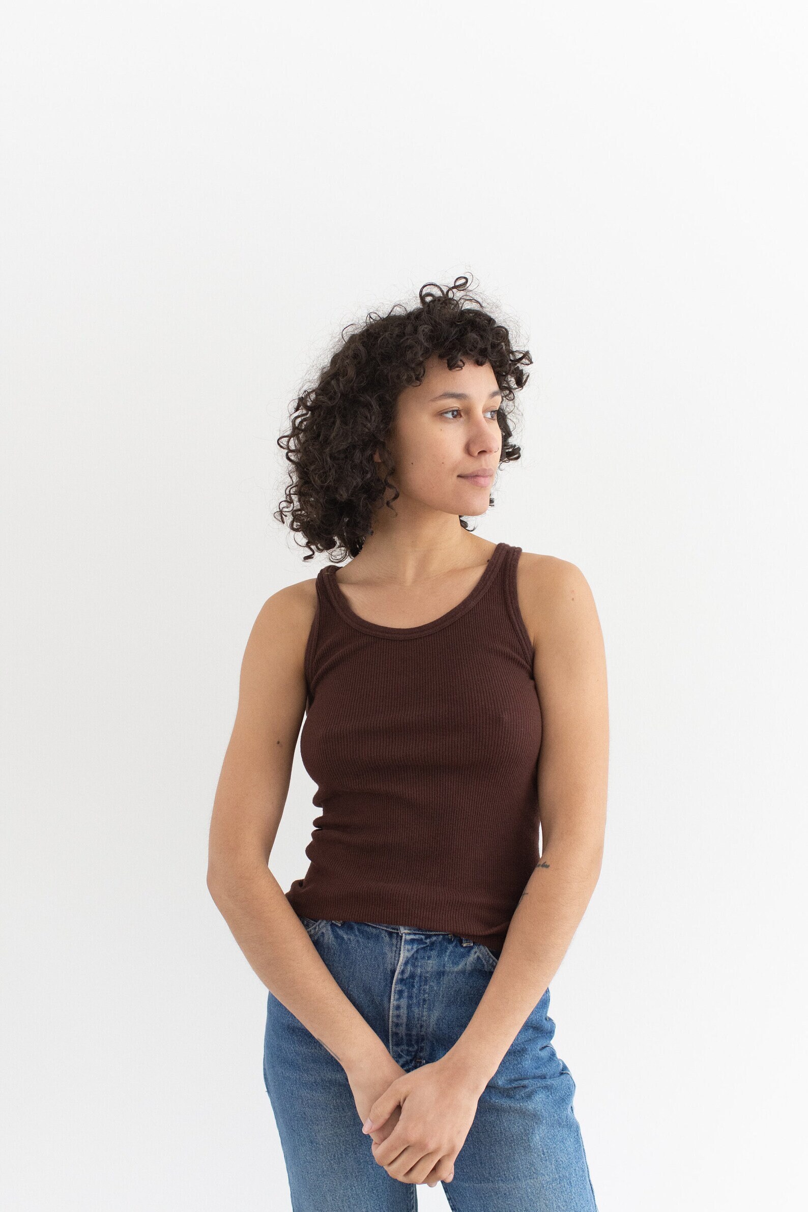 Vintage Rib Tank Overdye Hickory Brown Ribbed Military - Etsy