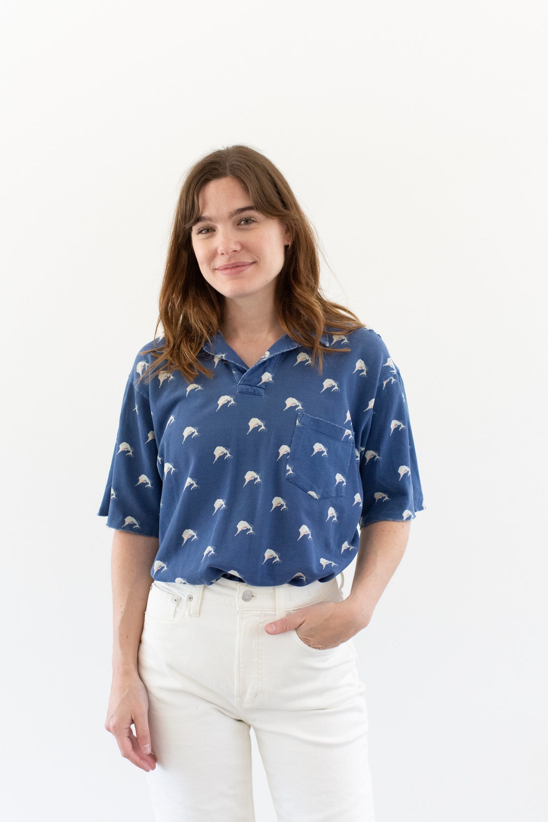 Vintage Light Blue Marlin Polo T-shirt | Ralph Lauren Tennis Athletic ...