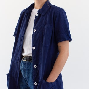 Vintage Navy True Blue Short Sleeve Shop Coat Made in England Belted ...