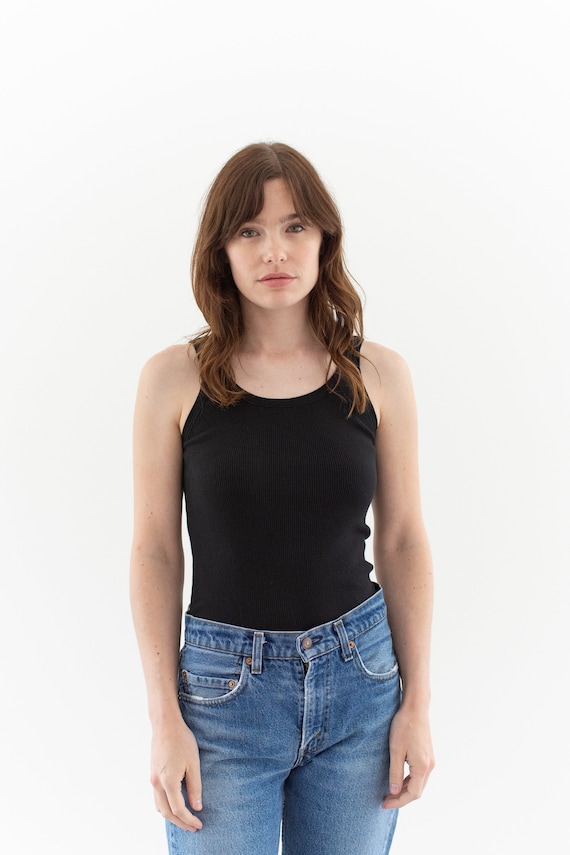 The Forio Tank Vintage Black Rib Tank Top Ribbed - Etsy