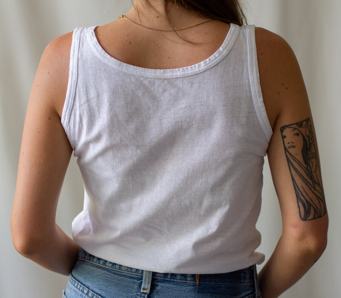 The Barolo Tank Vintage White Tank Top 100% Tissue Cotton - Etsy