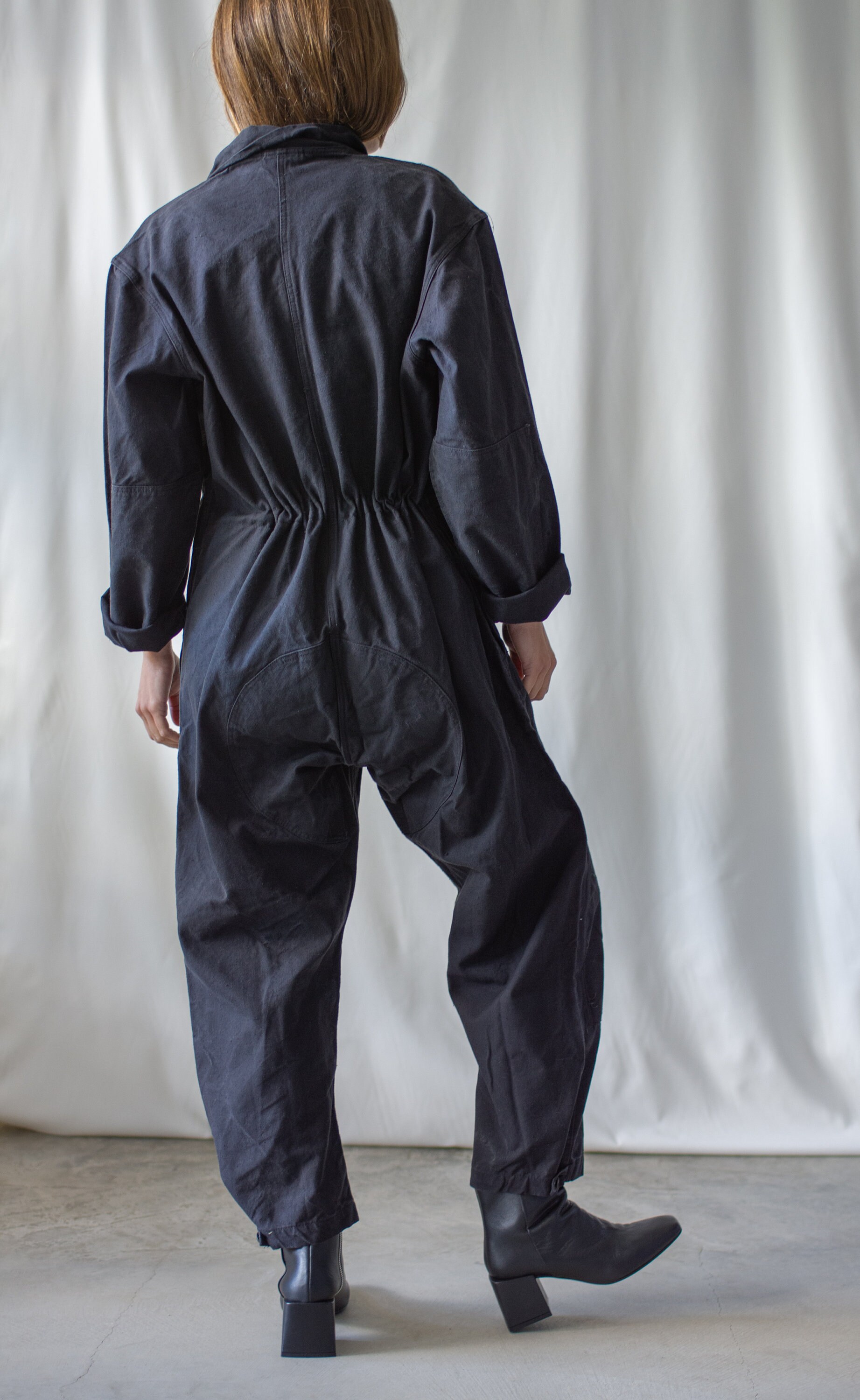 Vintage Black Cotton Coverall Jump Suit Jumpsuit Cotton - Etsy