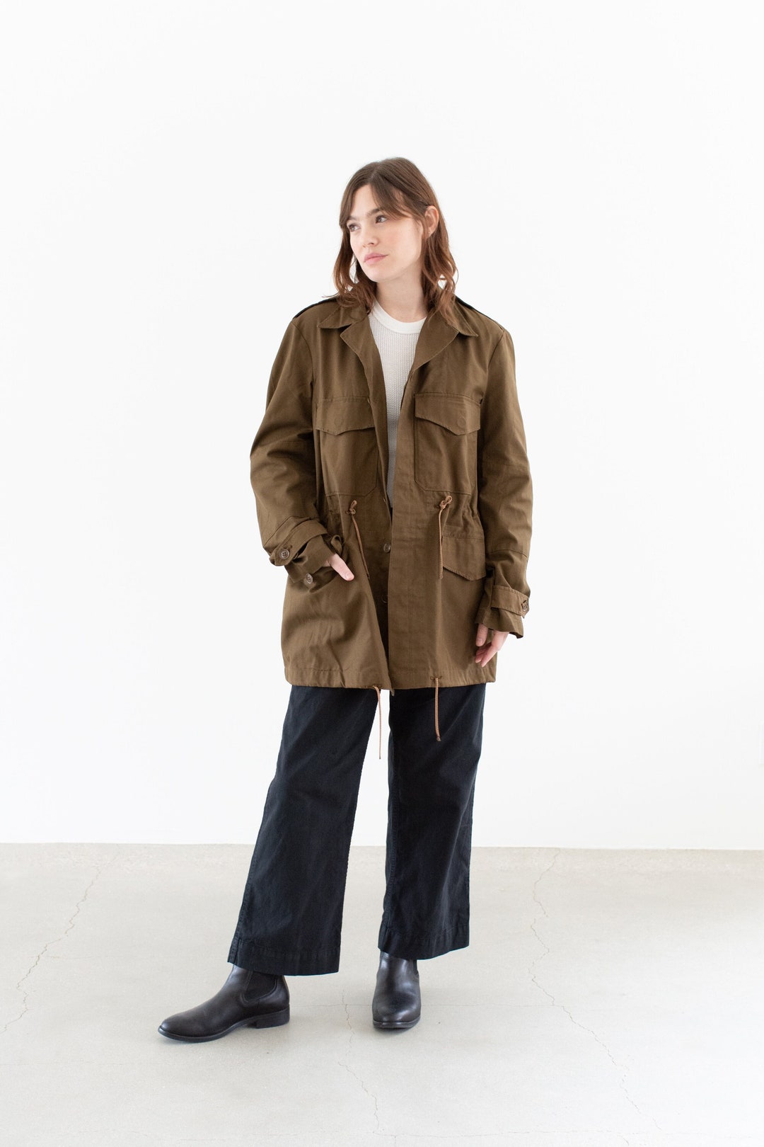 Vintage Chocolate Brown Garden Parka Jacket | Unisex Spring Outerwear ...