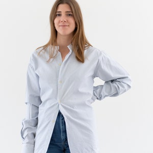 Vintage Light Blue Collarless Shirt | Unisex Cotton Painter Work Tunic ...