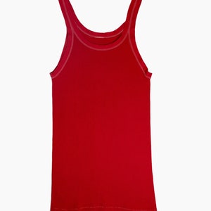 The Siena Tank in Tomato Red | Vintage Rib Knit Tank | Ribbed Top 100% ...