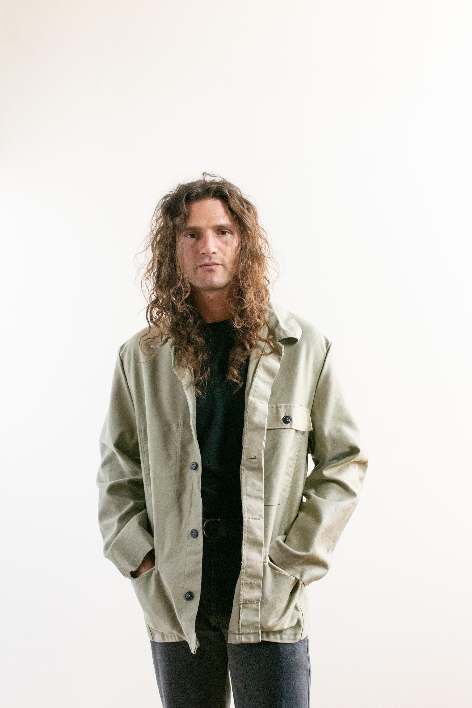 Vintage Stone Beige Chore Jacket | Unisex Heavy Cotton Utility Work ...