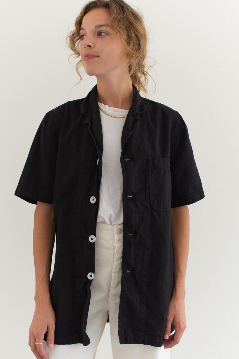 The Willet Shirt Vintage Black Short Sleeve Work Shirt - Etsy