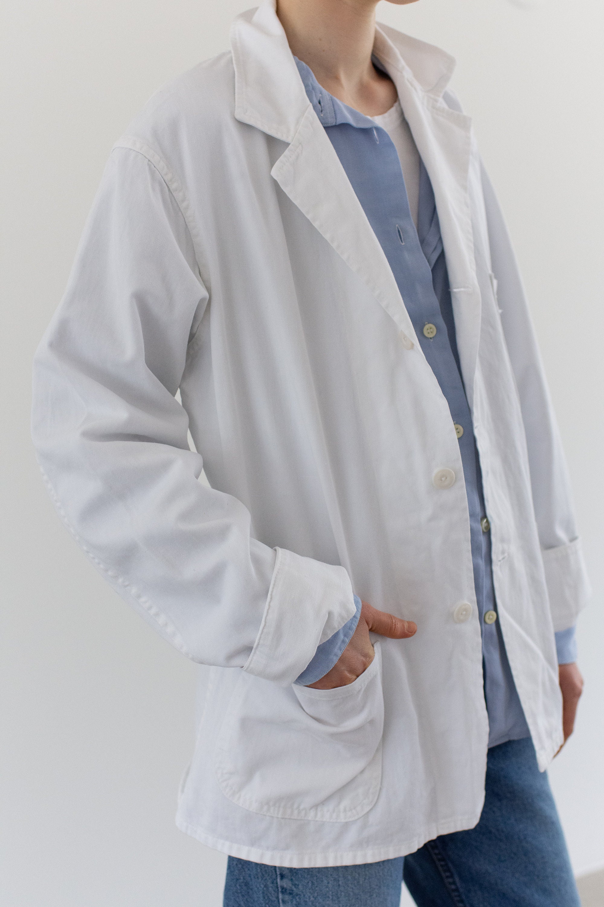 Vintage White Cotton Chore Coat Painter Workwear Jacket | Etsy