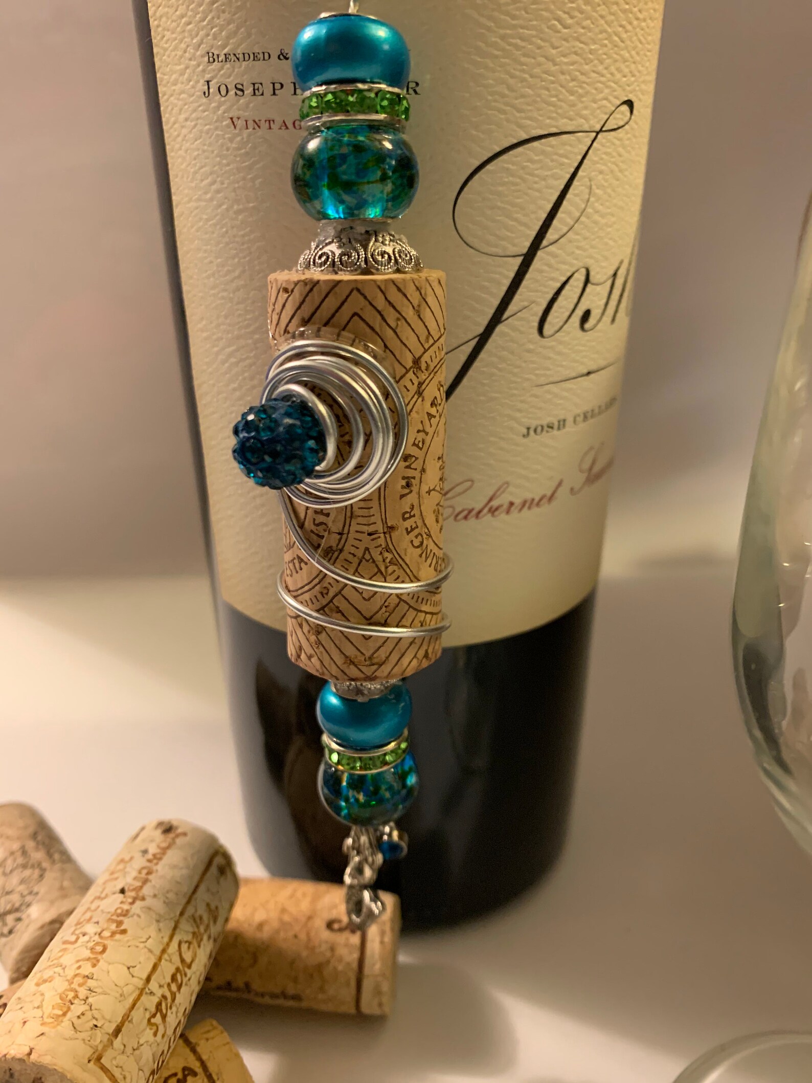 Mermaid Wine Bottle Hanging Cork Charm -hanging Cork Charm - Wine ...