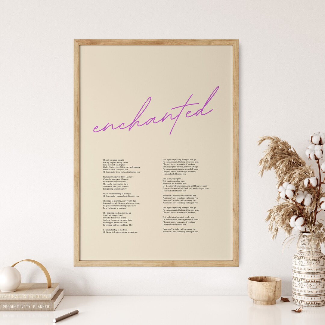 Enchanted Poster, Speak Now Taylor's Version, Wall Decor, Taylor Swift ...