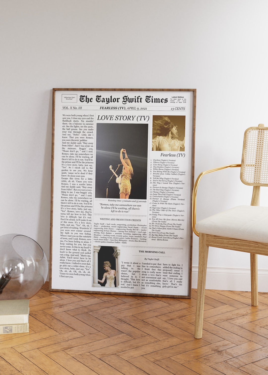 Love Story Taylor's Version Print, Taylor Swift Newspaper Print ...