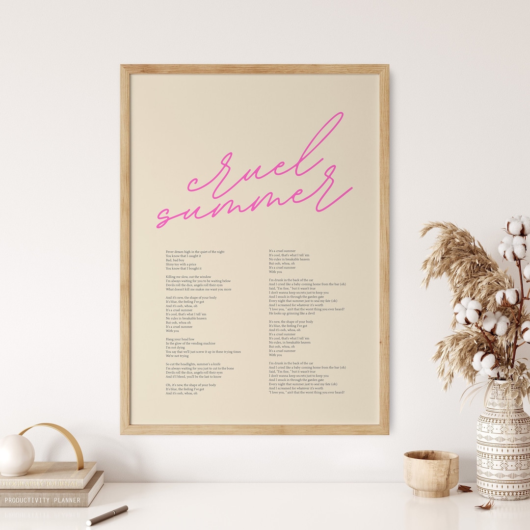 Cruel Summer Printable Poster, Taylor's Version Digital Download ...