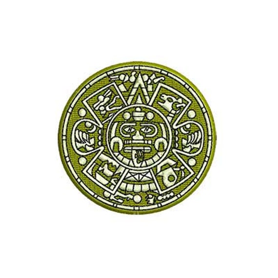 Calendario Azteca 2.4 pulgadas. Diseño para bordado | Etsy