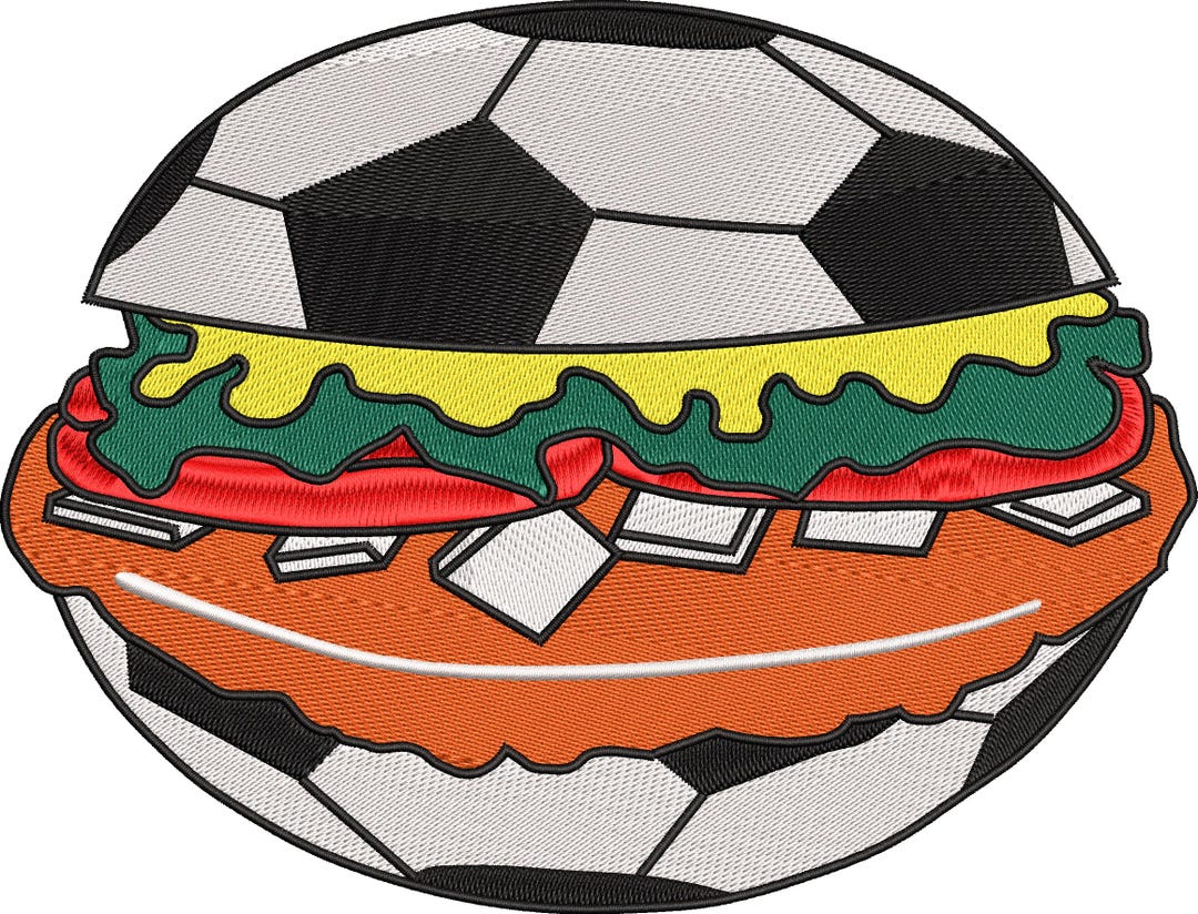 Hamburger Soccer Ball Embroidery Design - Etsy