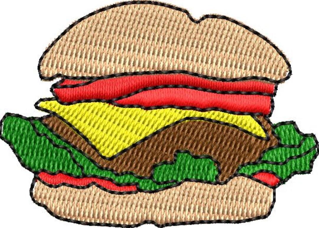 Hamburger embroidery design - Etsy México