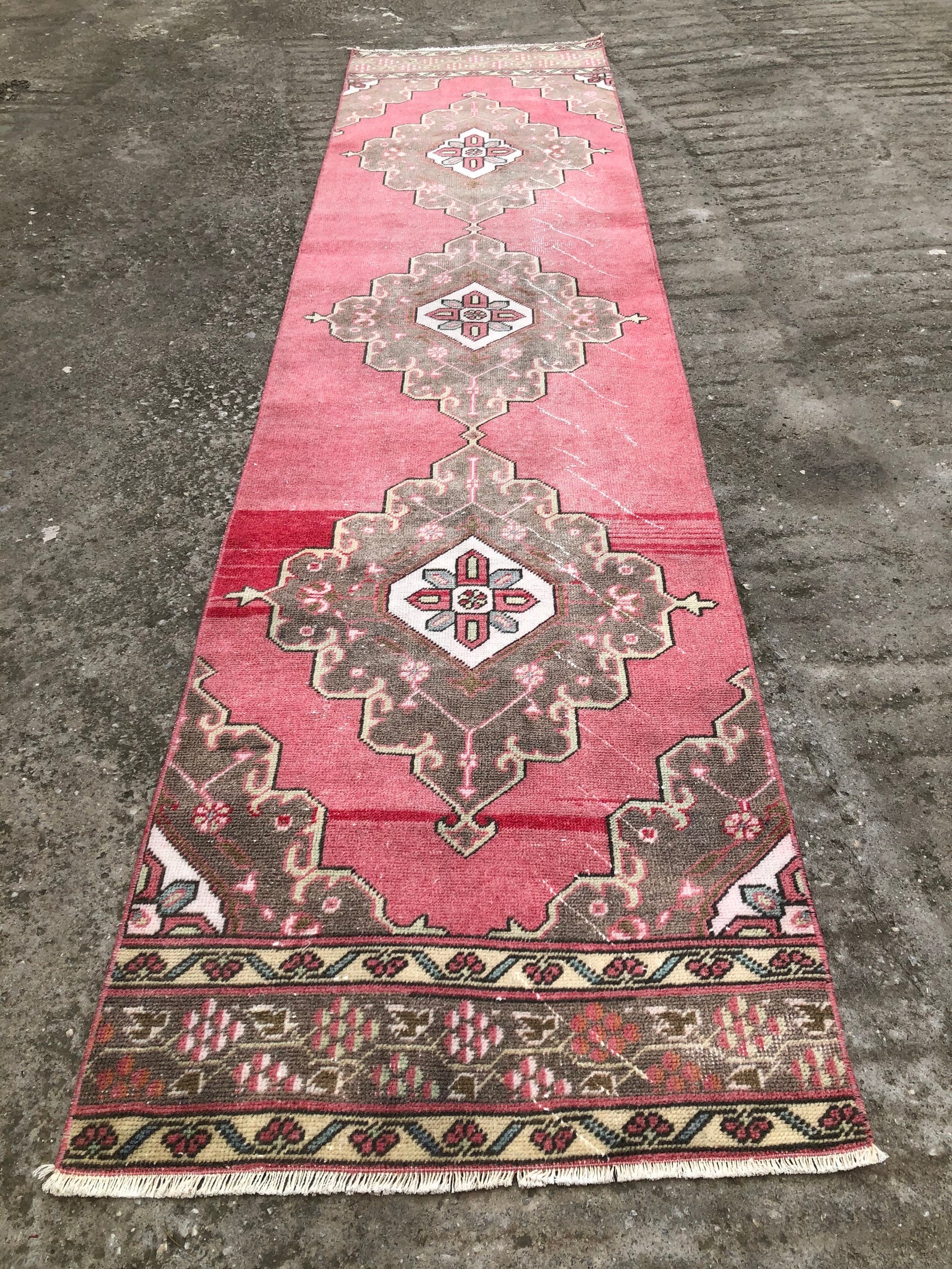 Oushak Runner Rug Turkish Runner Rug Hallway Runner Rug Red | Etsy